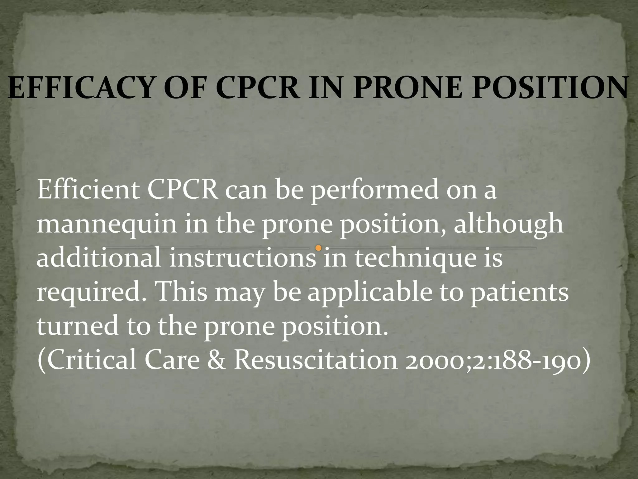 Prone cpcr | PPTX
