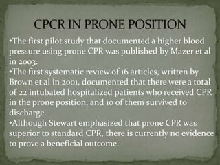 Prone cpcr | PPTX | First Aid | Injuries