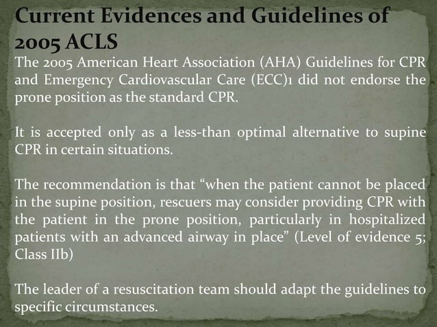 Prone cpcr | PPTX | First Aid | Injuries