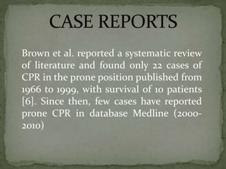 Prone cpcr | PPTX | First Aid | Injuries