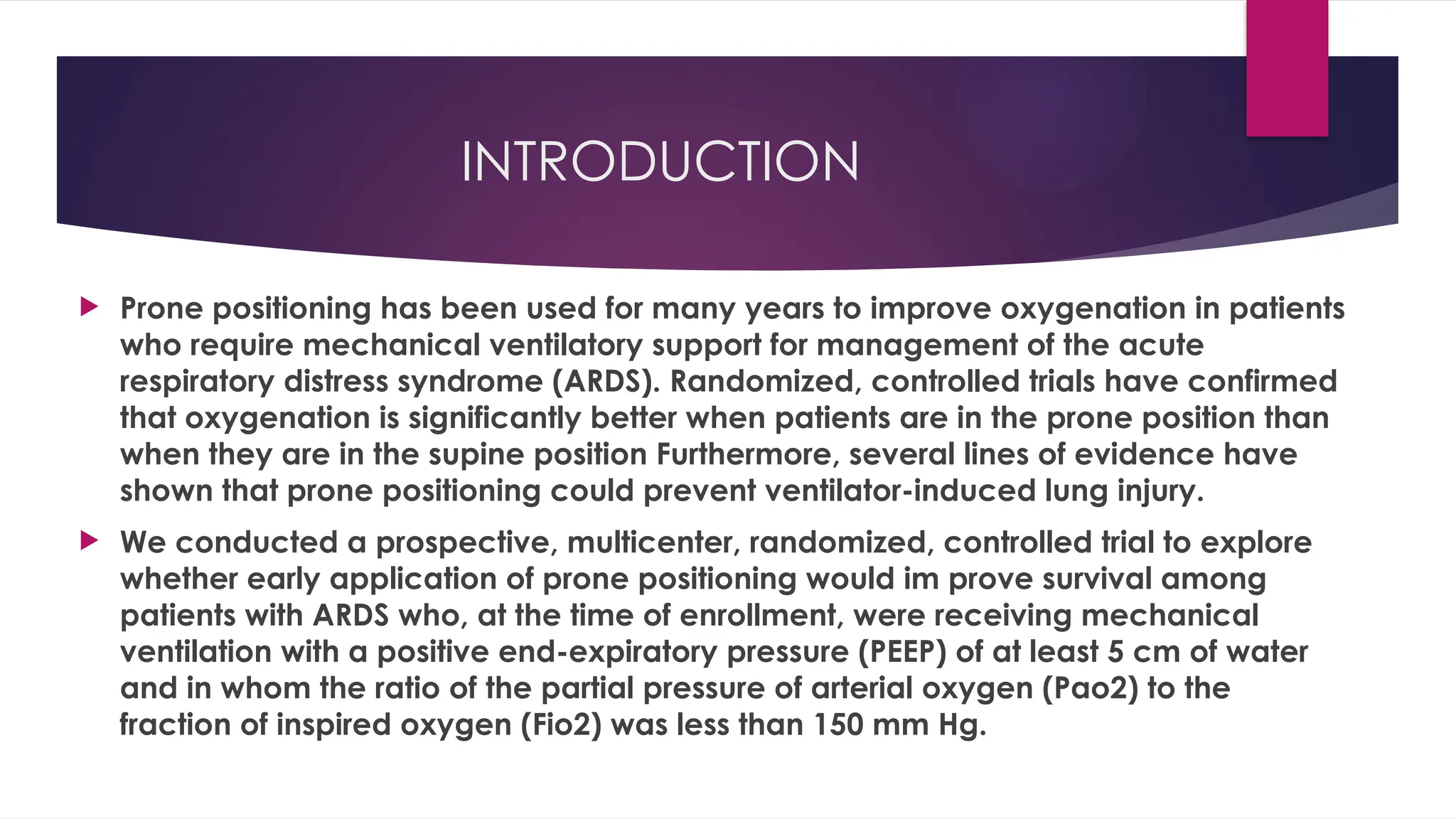 Prone Positioning in Severe Acute Respiratory Distress Syndrome.pptx