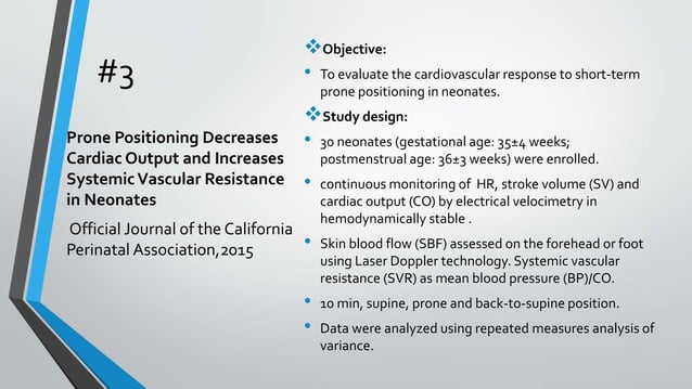 Evidences about Prone position in neonate | PPTX