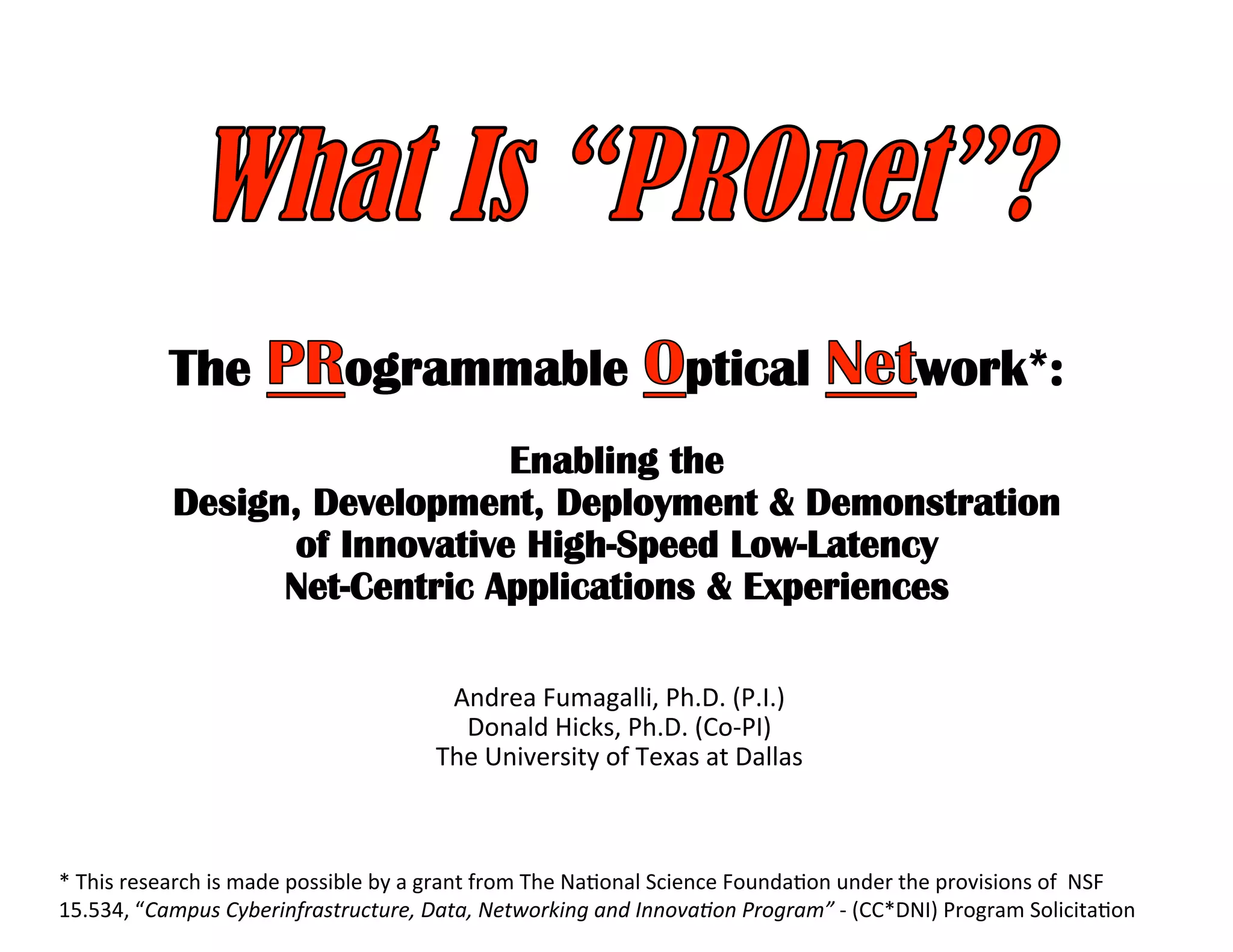 Pronet Public Presentation v1 2 | PPT