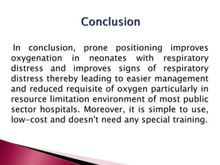 Impact of Positioning on Neonate with Respiratory Distress: Supine Vs ...
