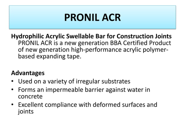 PRONIL water stopper and waterproofing joint sealing tapes.pptx