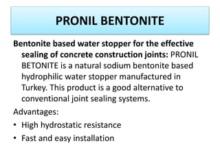 PRONIL water stopper and waterproofing joint sealing tapes.pptx