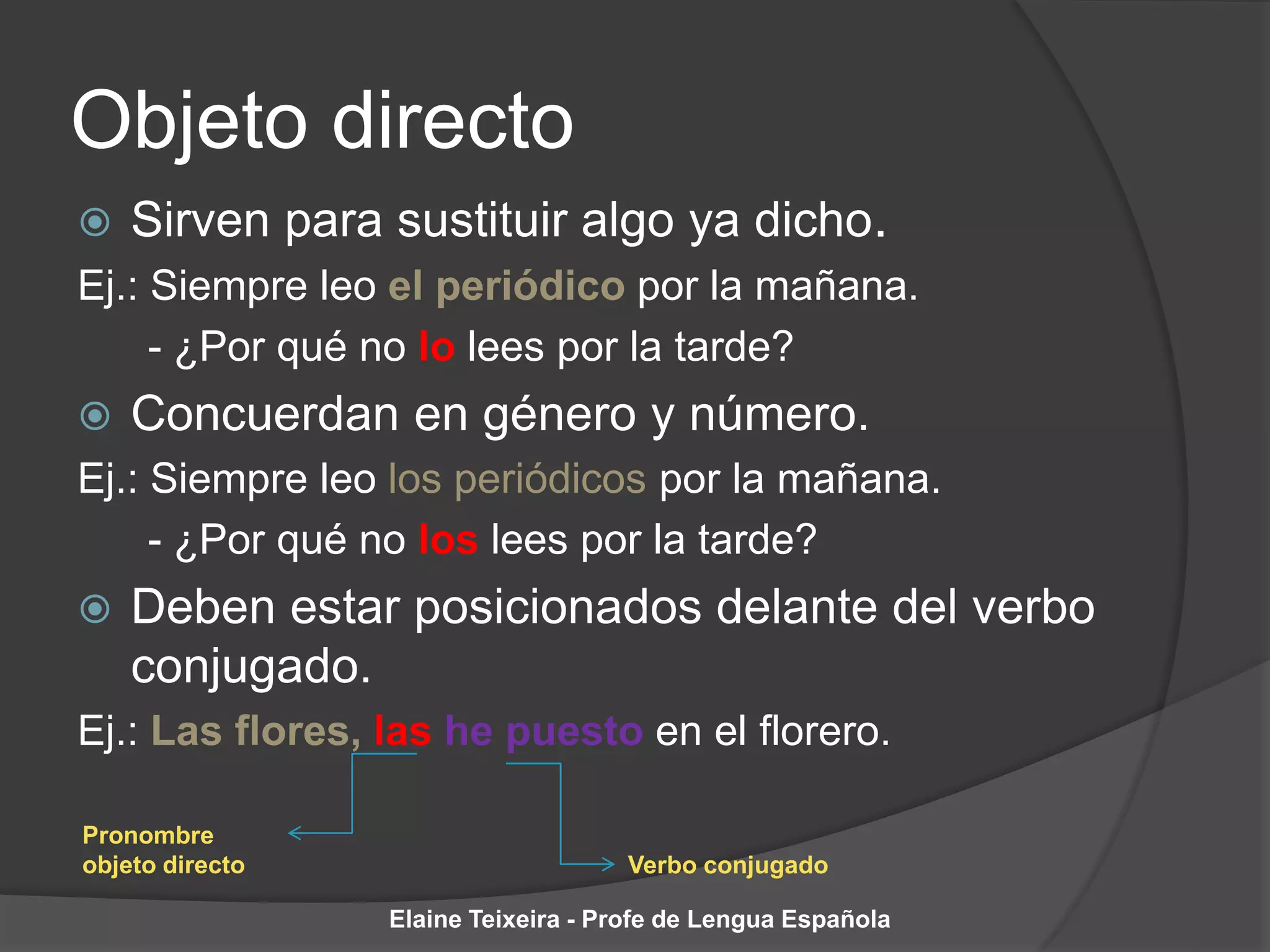 Pronombes de objeto directo e indirecto | PPT