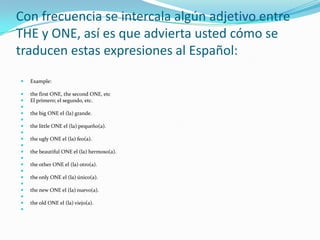 Pronombre one one Henry Leon escuela de idiomas | PPTX