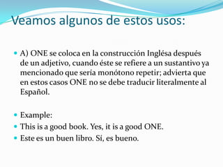 Pronombre one one Henry Leon_idiomas | PPTX