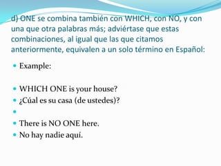Pronombre one one Henry Leon_idiomas | PPTX