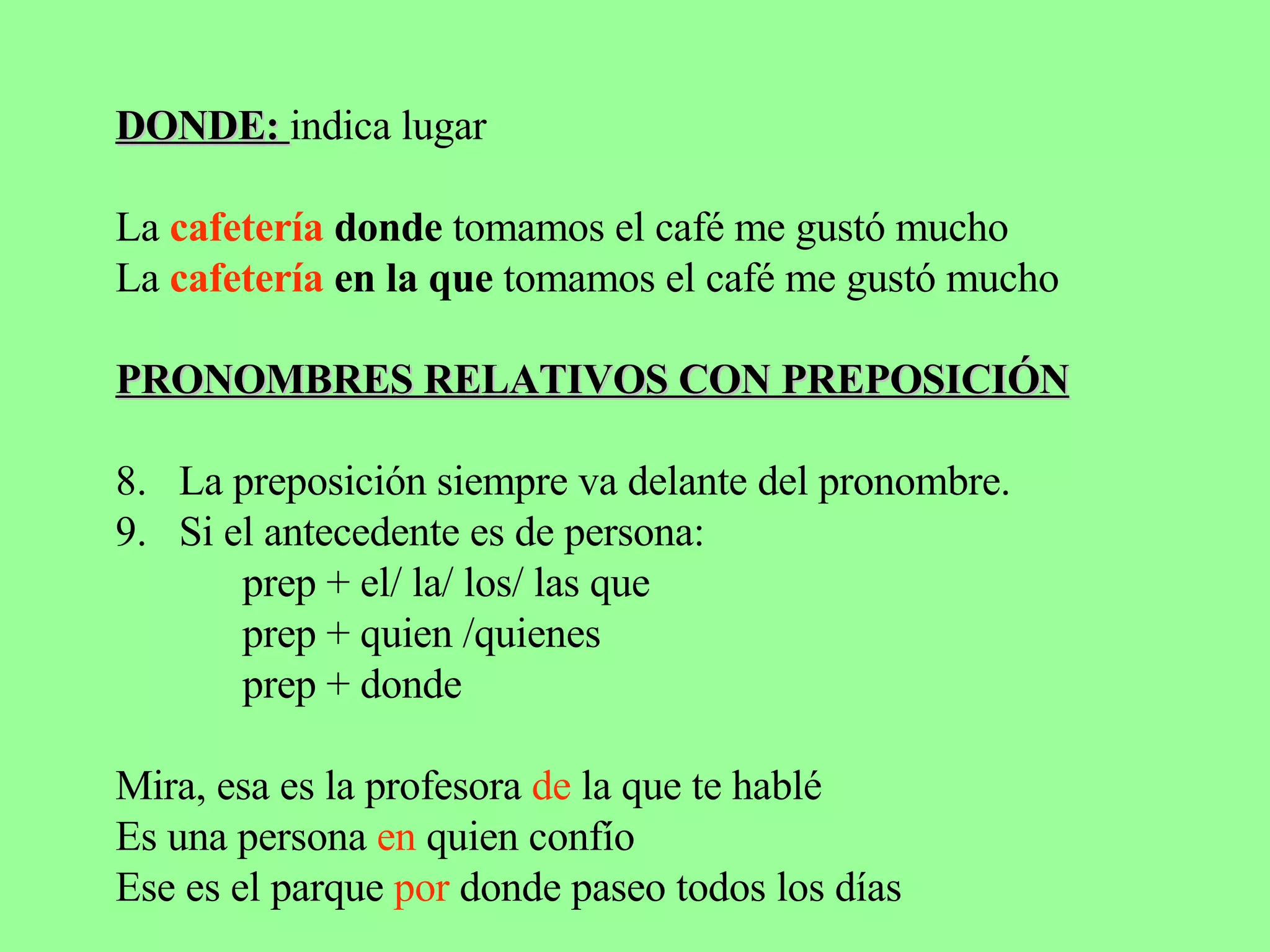 Pronombres Relativos | PPT | Descarga Gratuita