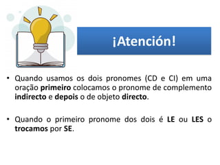 Pronombres de complemento directo e indirecto | PDF | Music | Entertainment