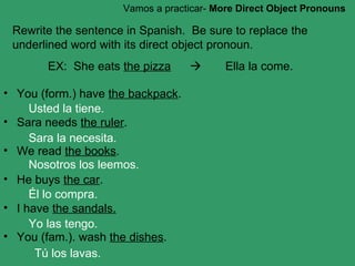 Pronombres de complemento directo | PPT