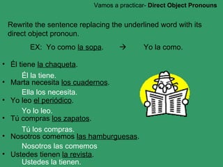 Pronombres de complemento directo | PPT
