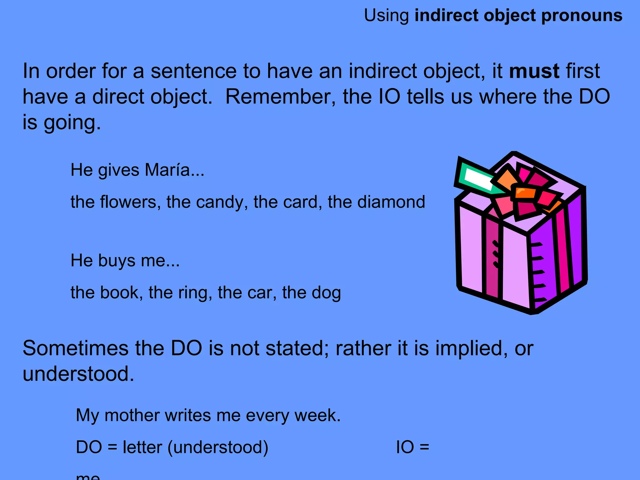 Pronombres de complementos indirectos | PPT