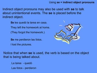 Pronombres de complementos indirectos | PPT