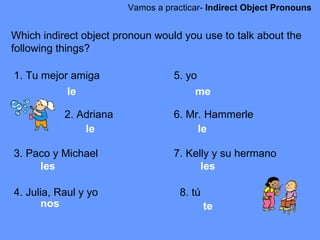 Pronombres de complementos indirectos | PPT