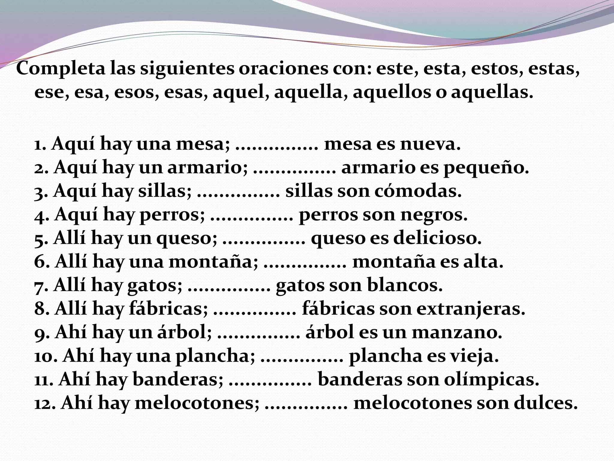 Pronombres demostrativos | PPTX