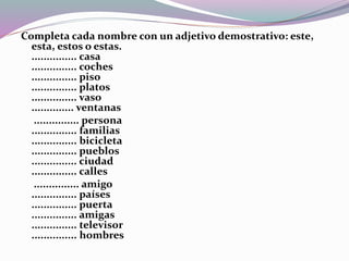 Pronombres demostrativos | PPTX