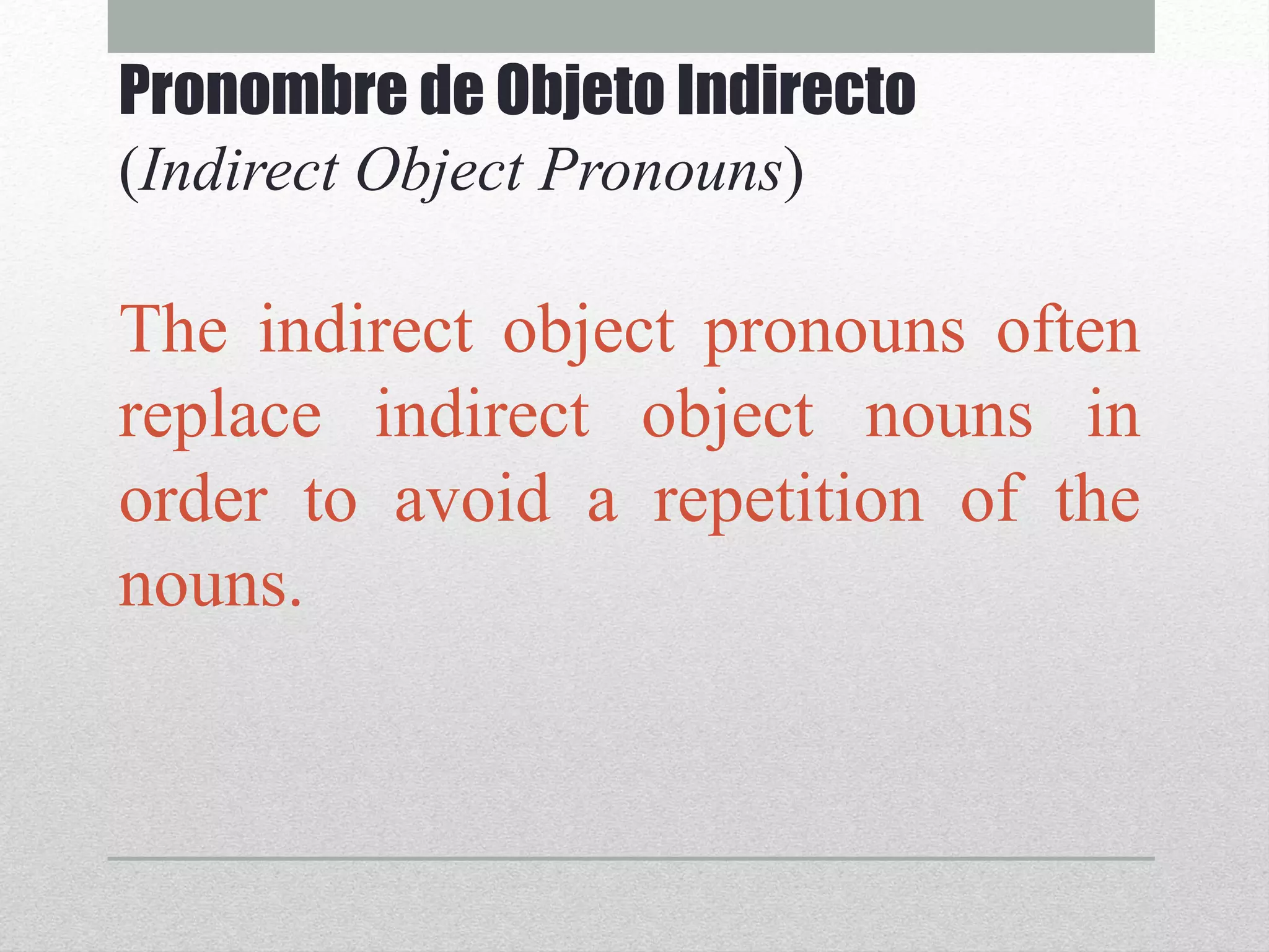 Pronombres de Objeto Indirecto | PDF