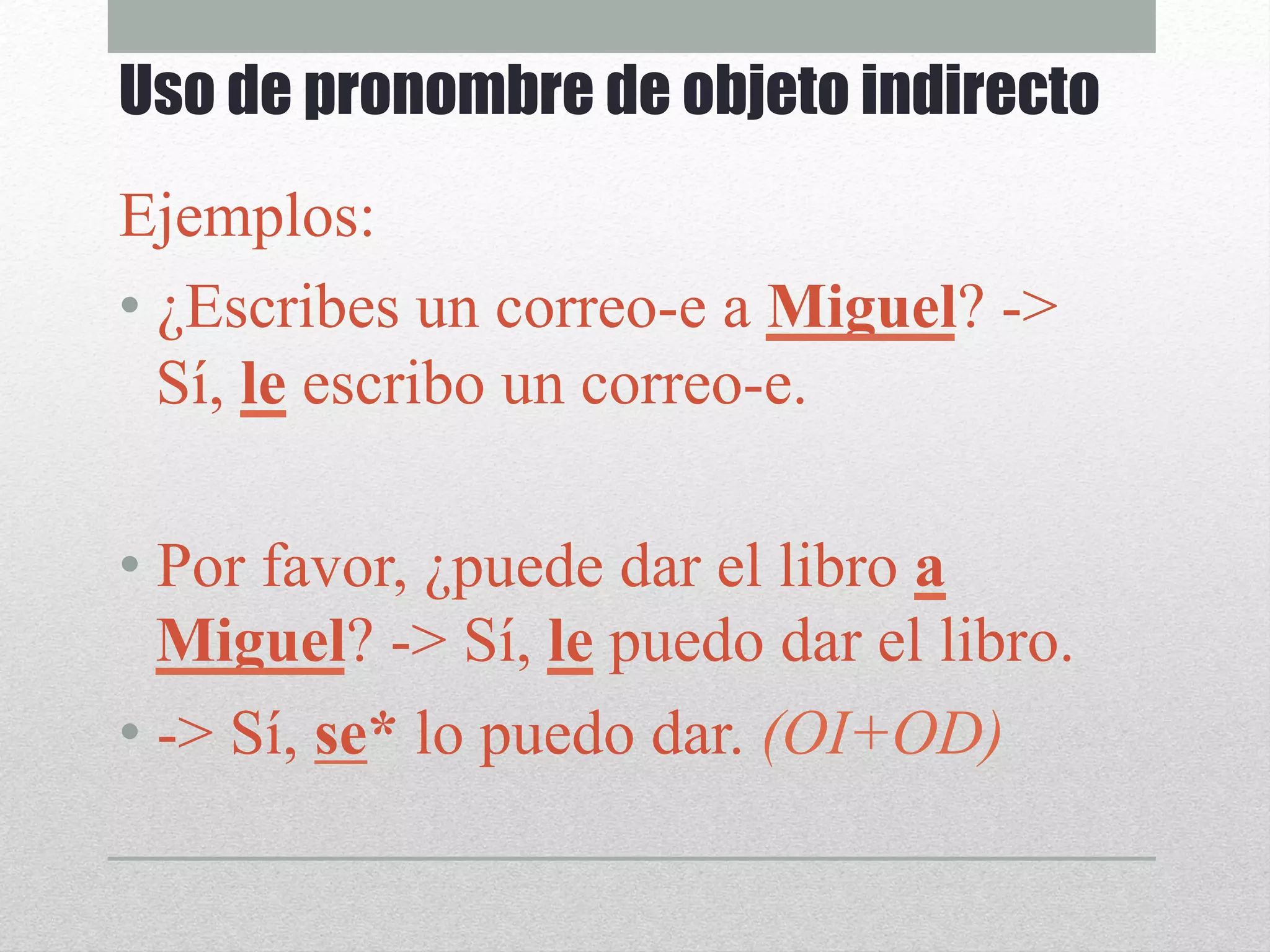 Pronombres de Objeto Indirecto | PDF