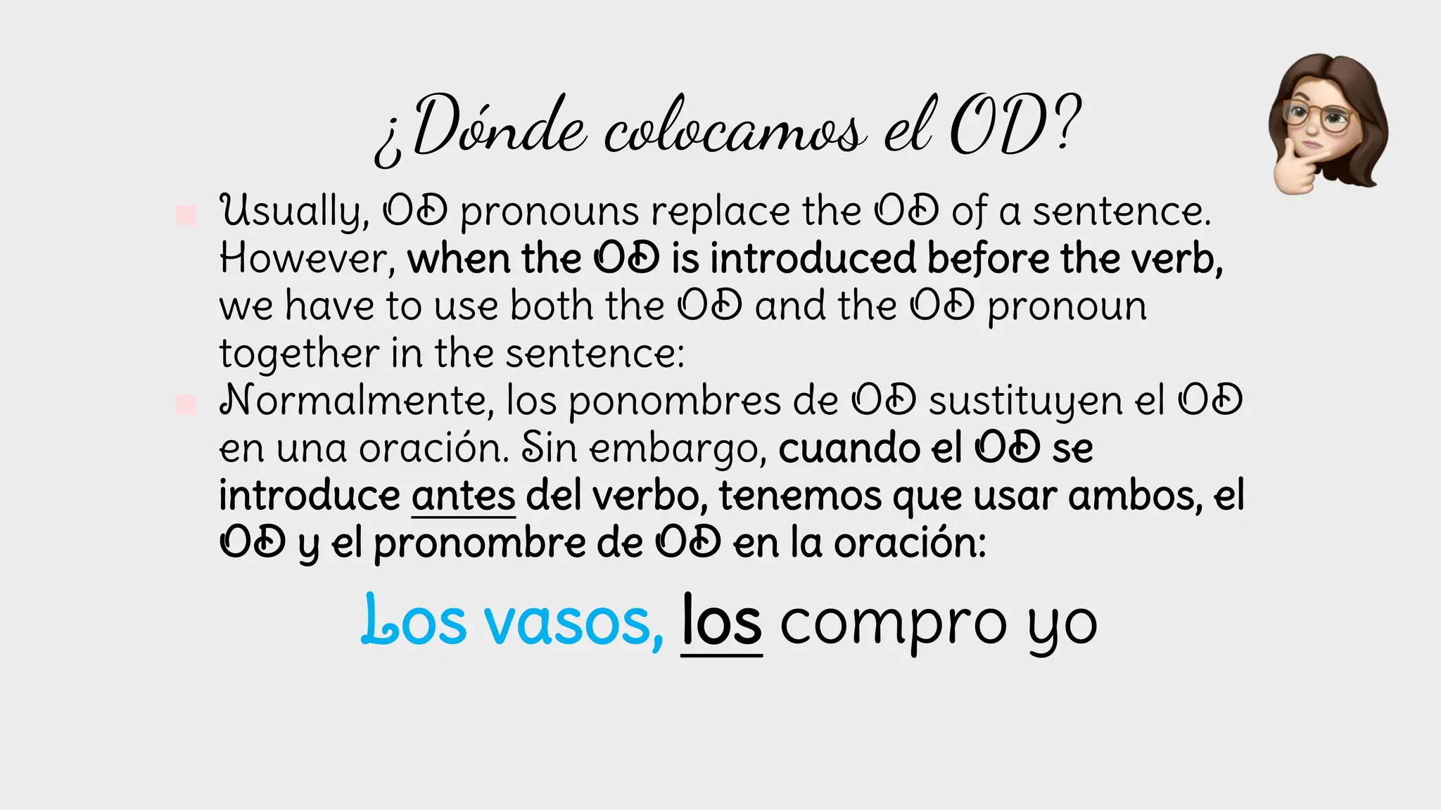 Pronombres de OD y OI en español - niveles A2-B1.pptx