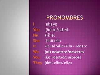 Pronombres personales | PPTX