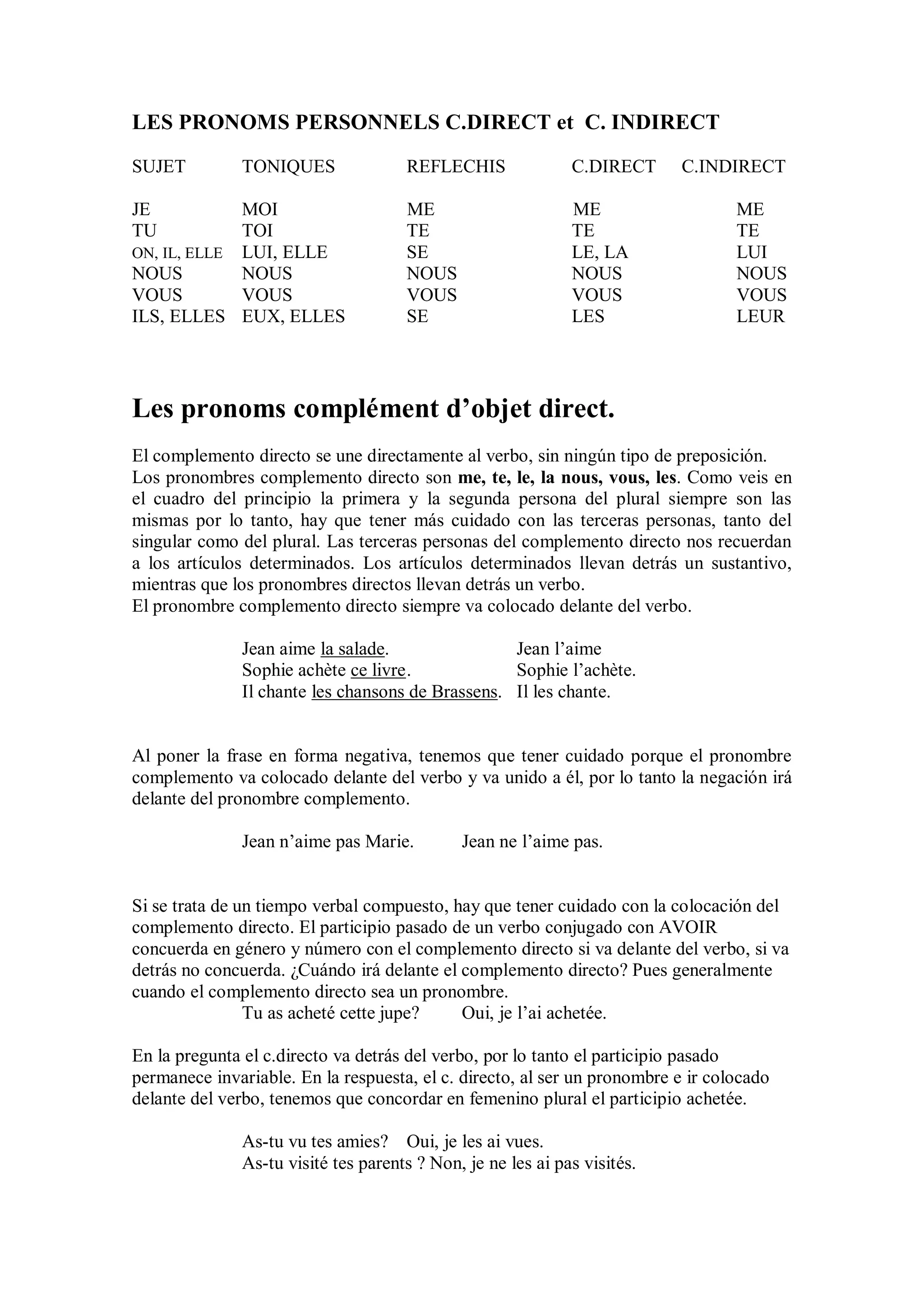 Pronombres personales od__oi | PDF