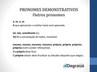 Classificação dos pronomes da língua portuguesa. | PDF