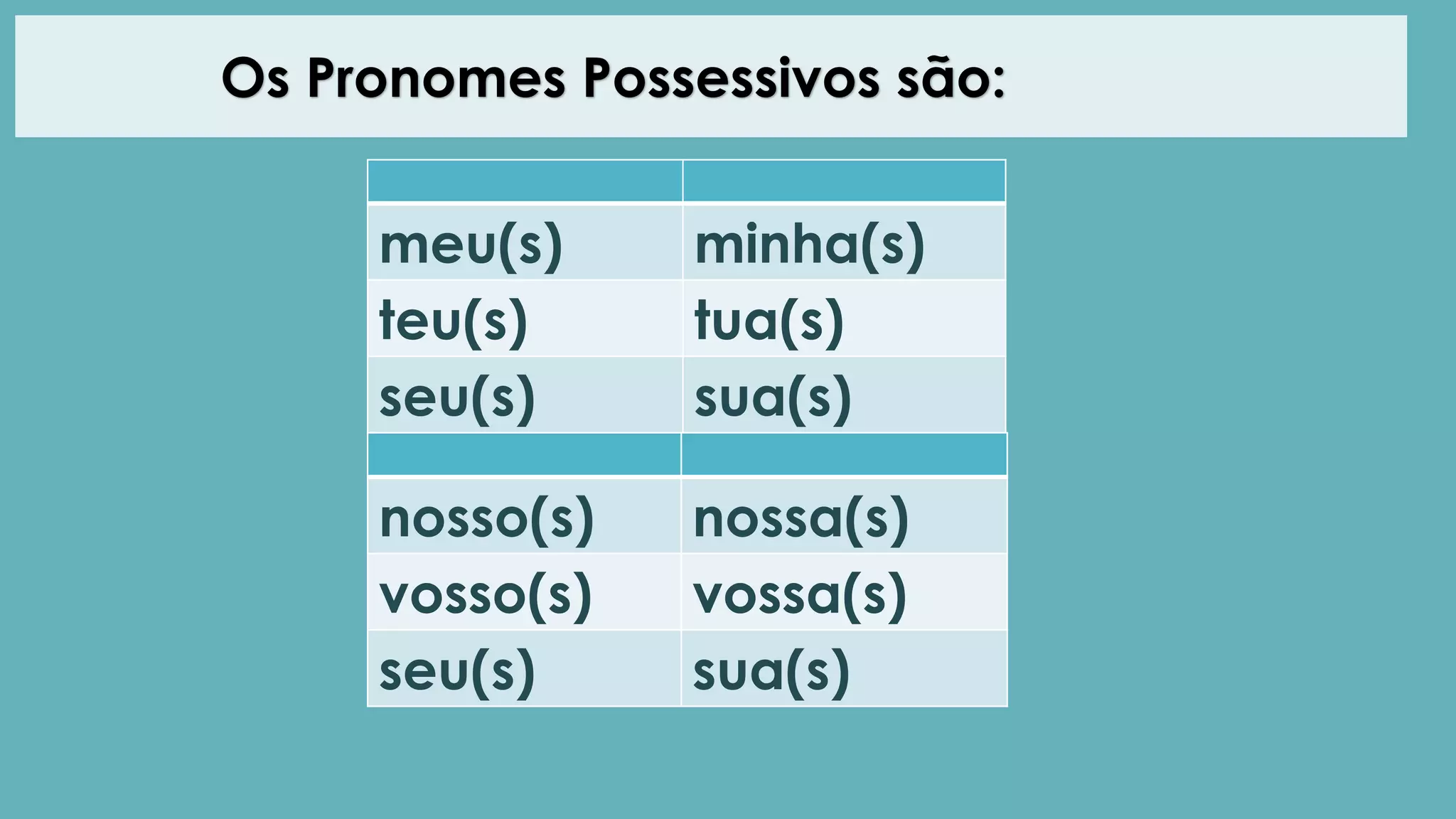 Pronomes possessivos | PDF