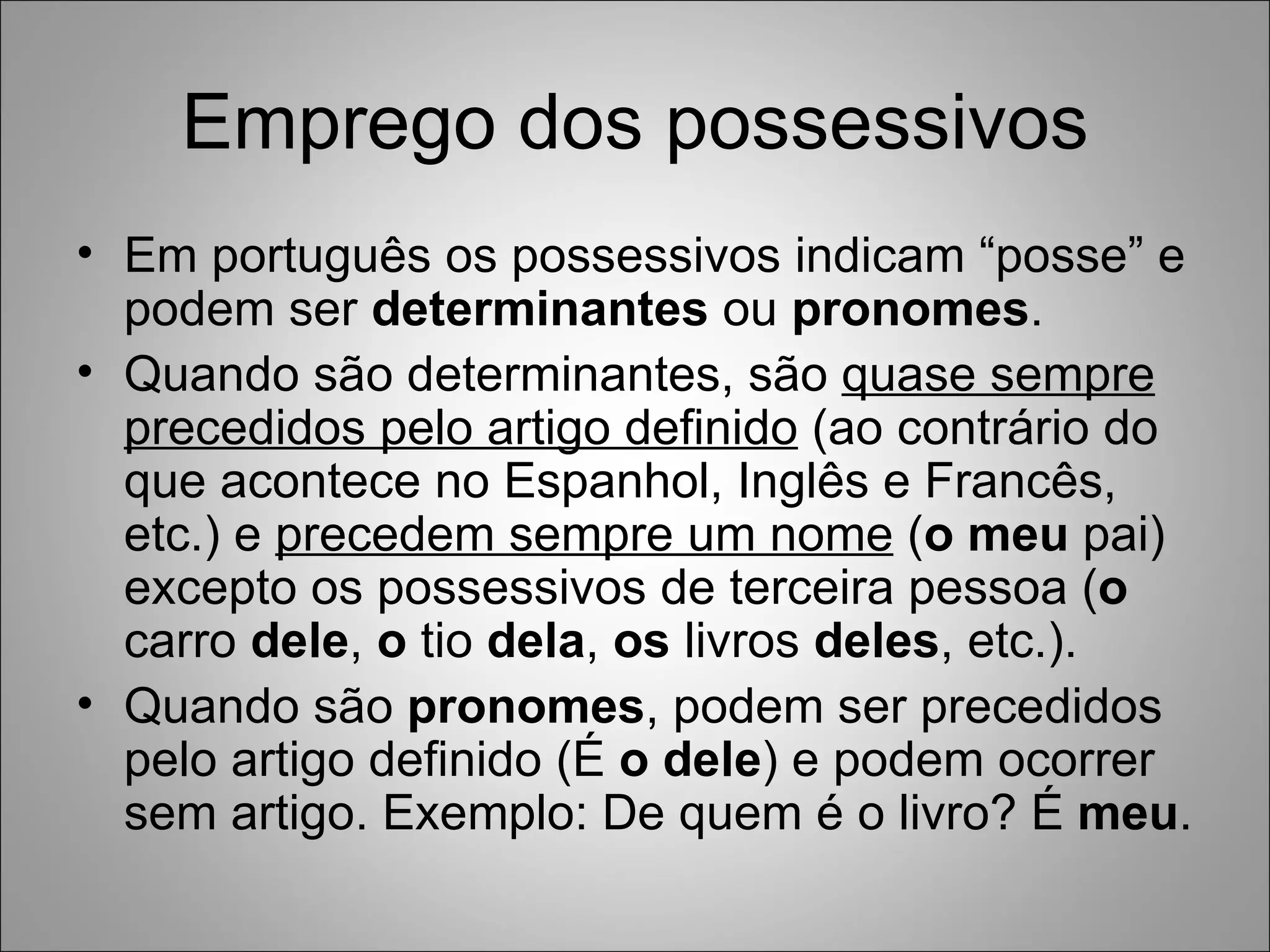 Pronomes Pessoais Possessivos E Demonstrativos - BINKEDU