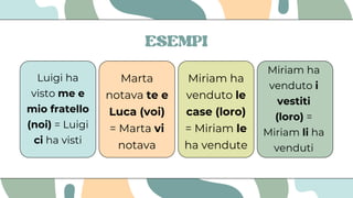 Pronomi diretti italiano per stranieri A2 | PPT