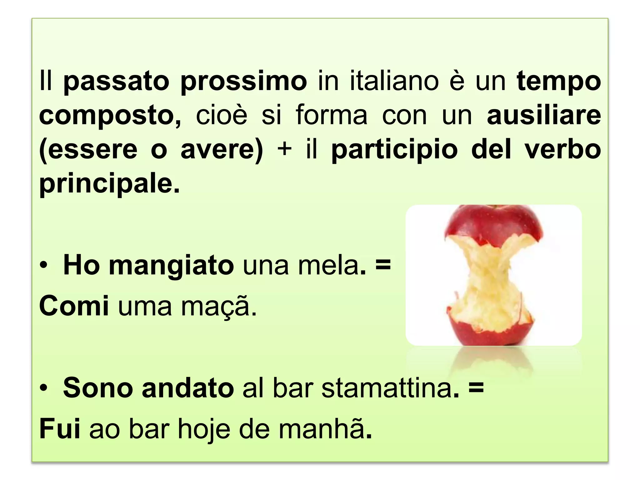 Pronomi diretti al passato prossimo | PPTX