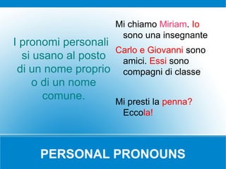 pronomi personali soggetto - Revision | PDF