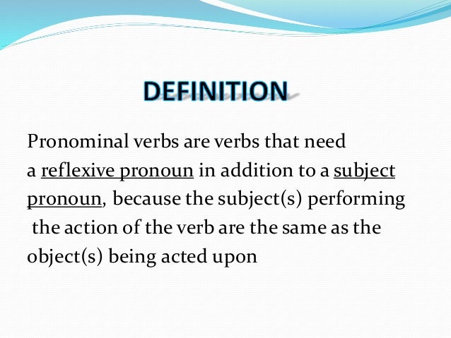 Pronominal Verbs