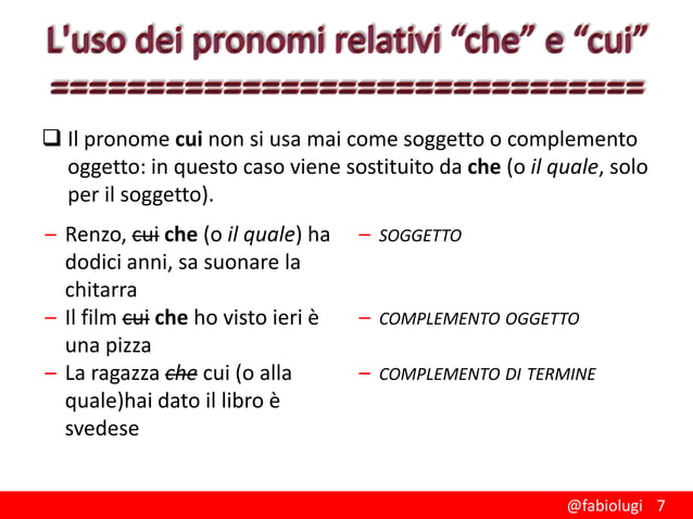 Pronomi relativi | PPTX