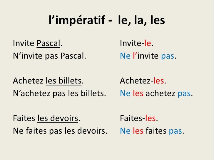2º- L’IMPÉRATIF (RÉVISION) | Le Baobab Bleu