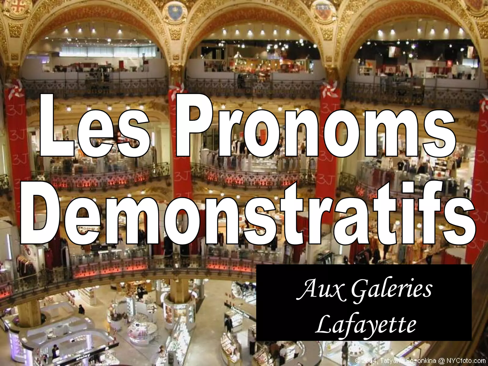 Pronoms Demonstratifs | PPT