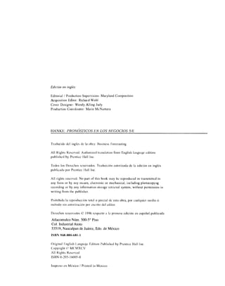 Pronostico en los negocios 5ta Edición, reitsch y hanke | PDF