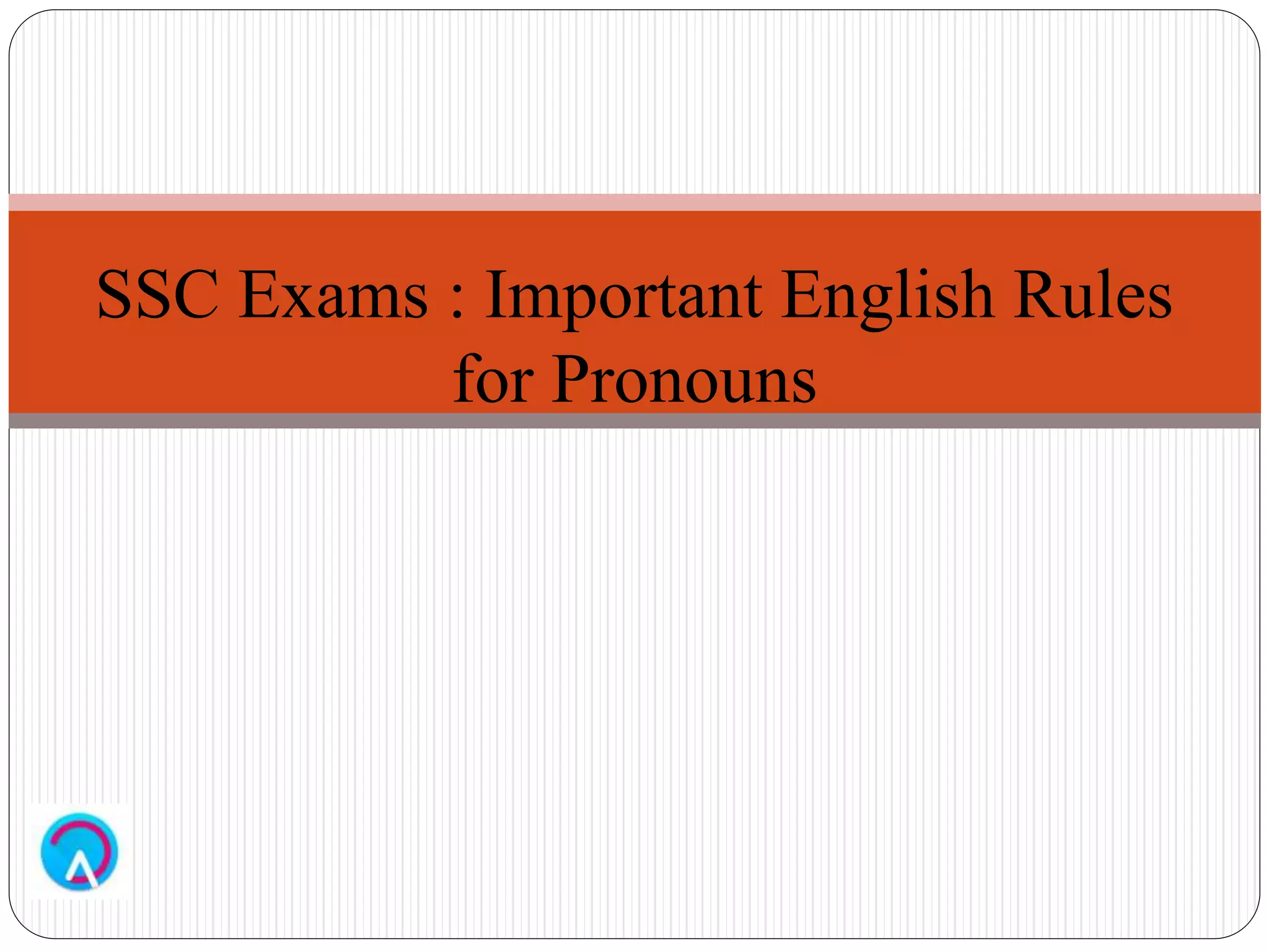 Important English Rules for Pronoun. | PPTX