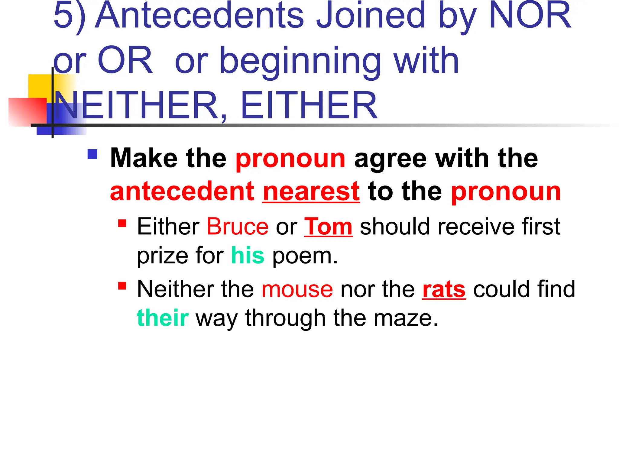 pronoun-antecedent grade 6 powerpoint presentation | PPTX