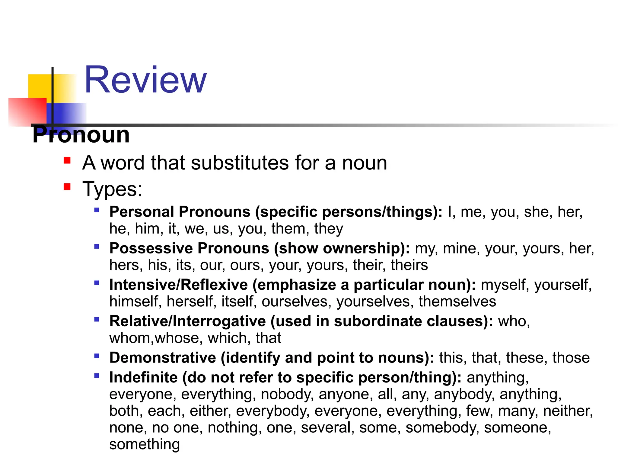 pronoun-antecedent grade 6 powerpoint presentation | PPTX