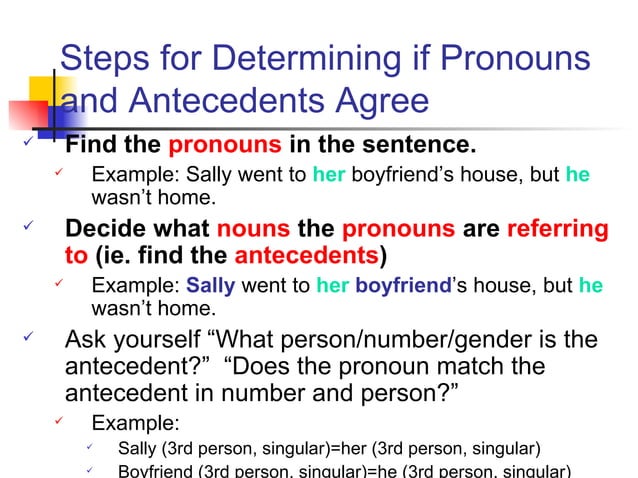 Pronoun antecedent powerpoint | PPT