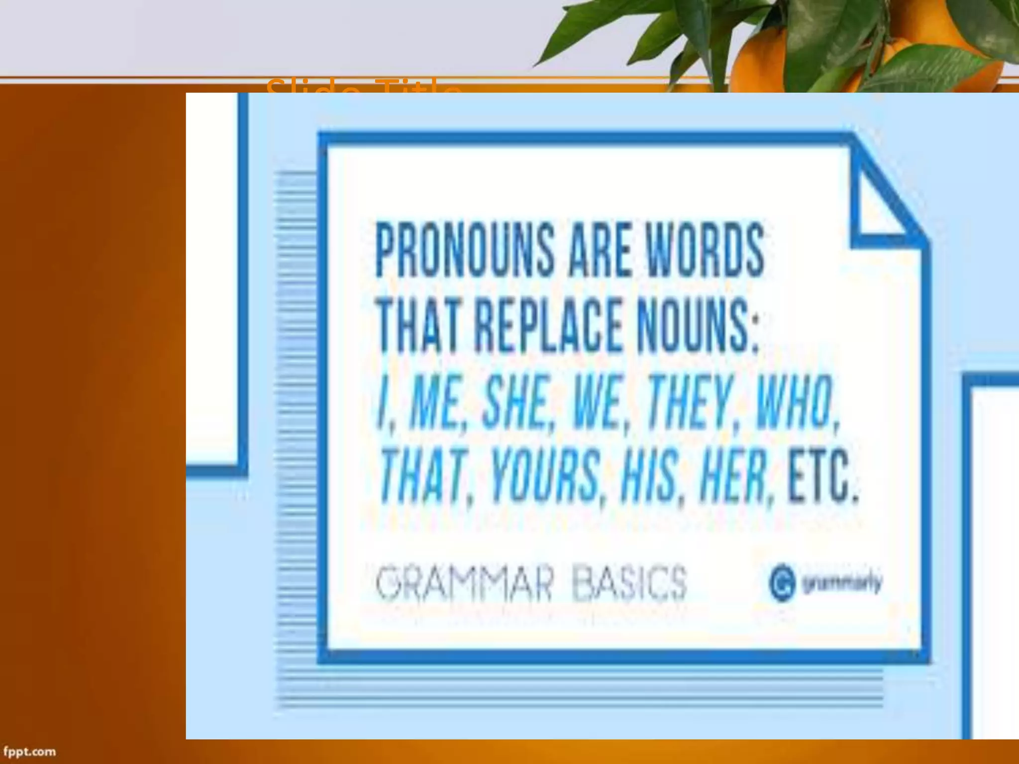 Pronoun personal pronoun | PPT