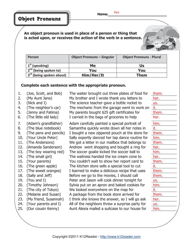 Pronoun4 object pronouns | PDF