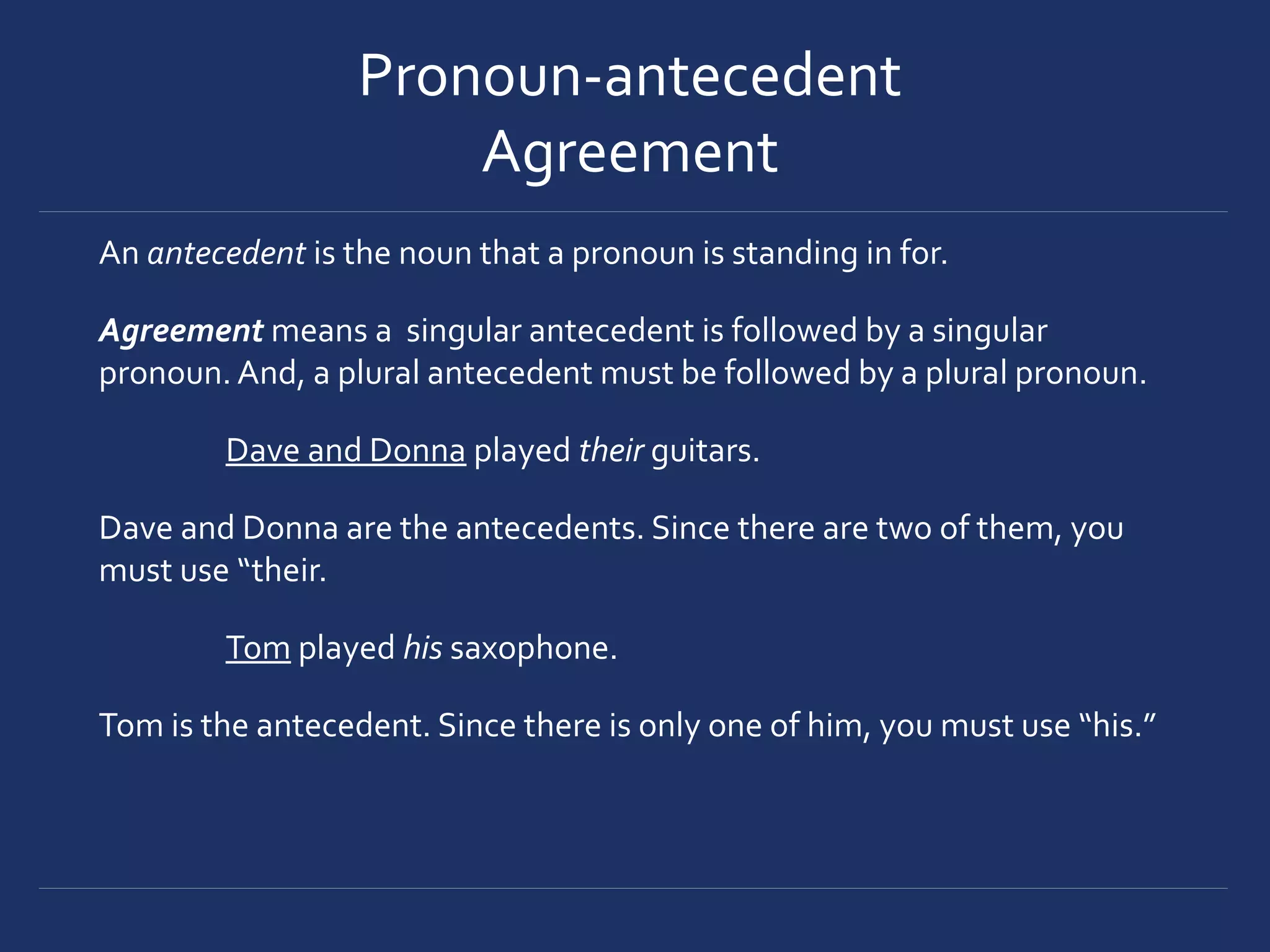 Pronoun agreement | PPT