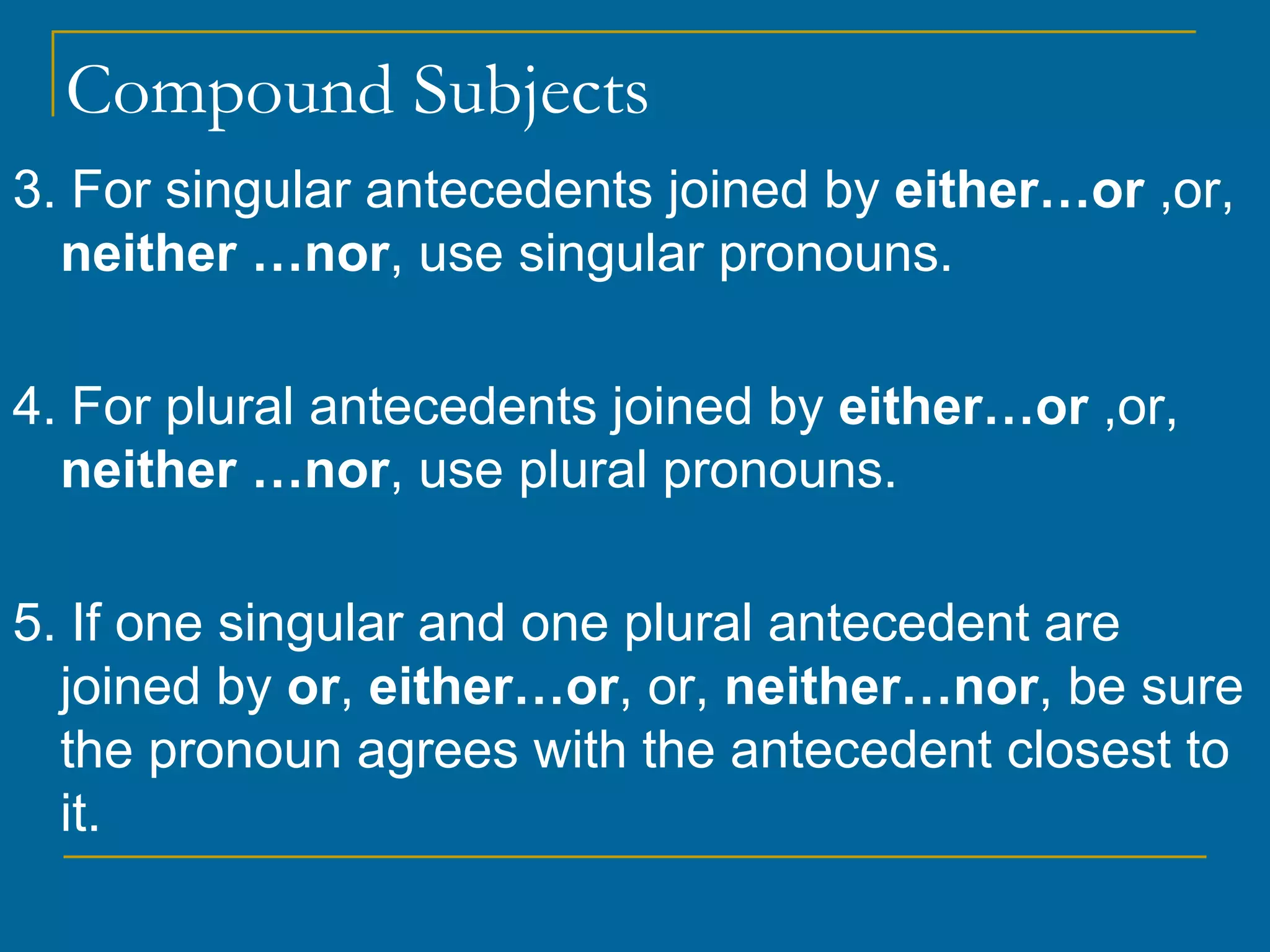 Pronoun Agreement & Reference | PPT