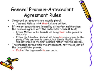 Pronoun antecedent | PPT