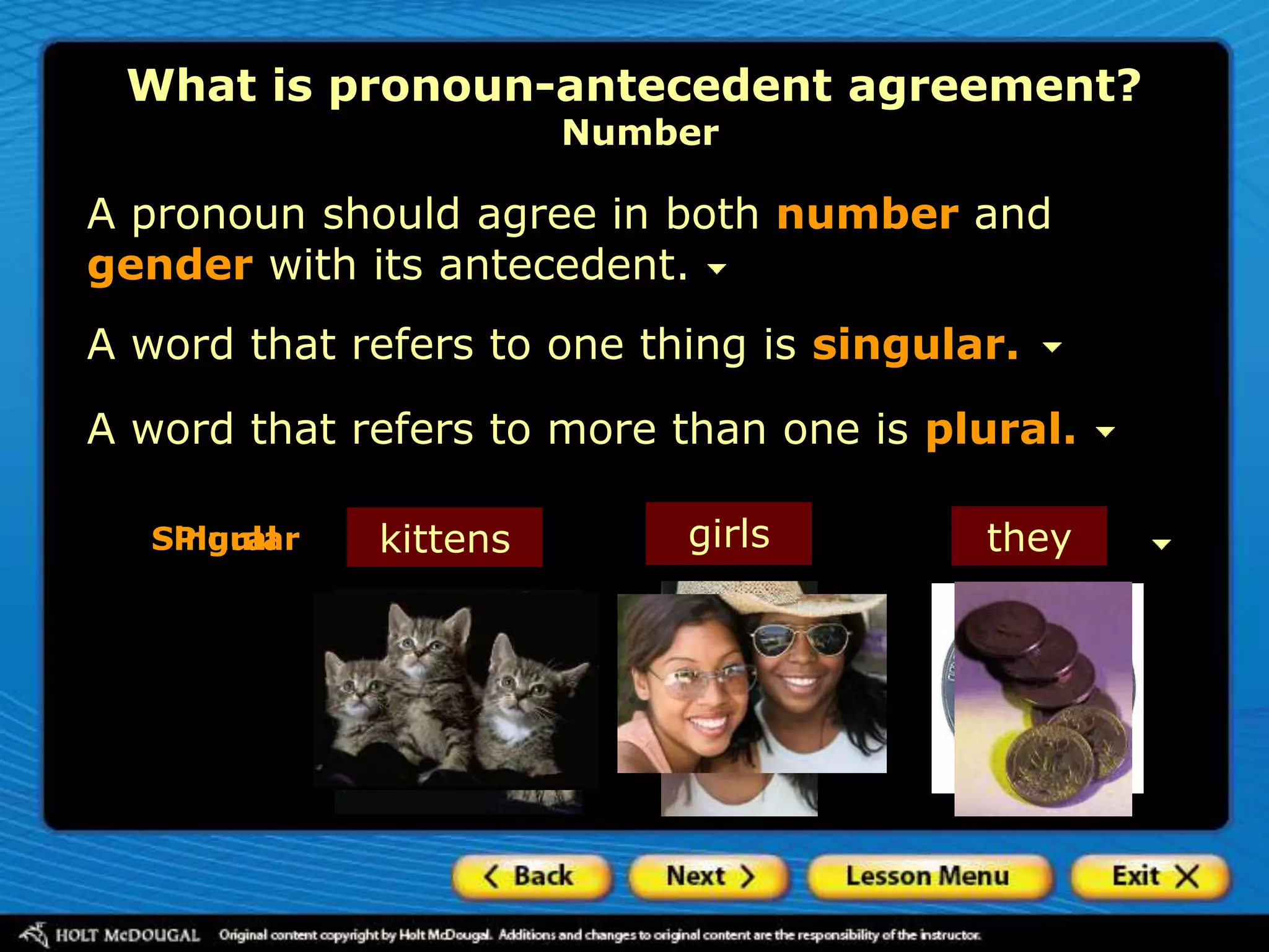 Pronoun antecedent agreement | PPSX