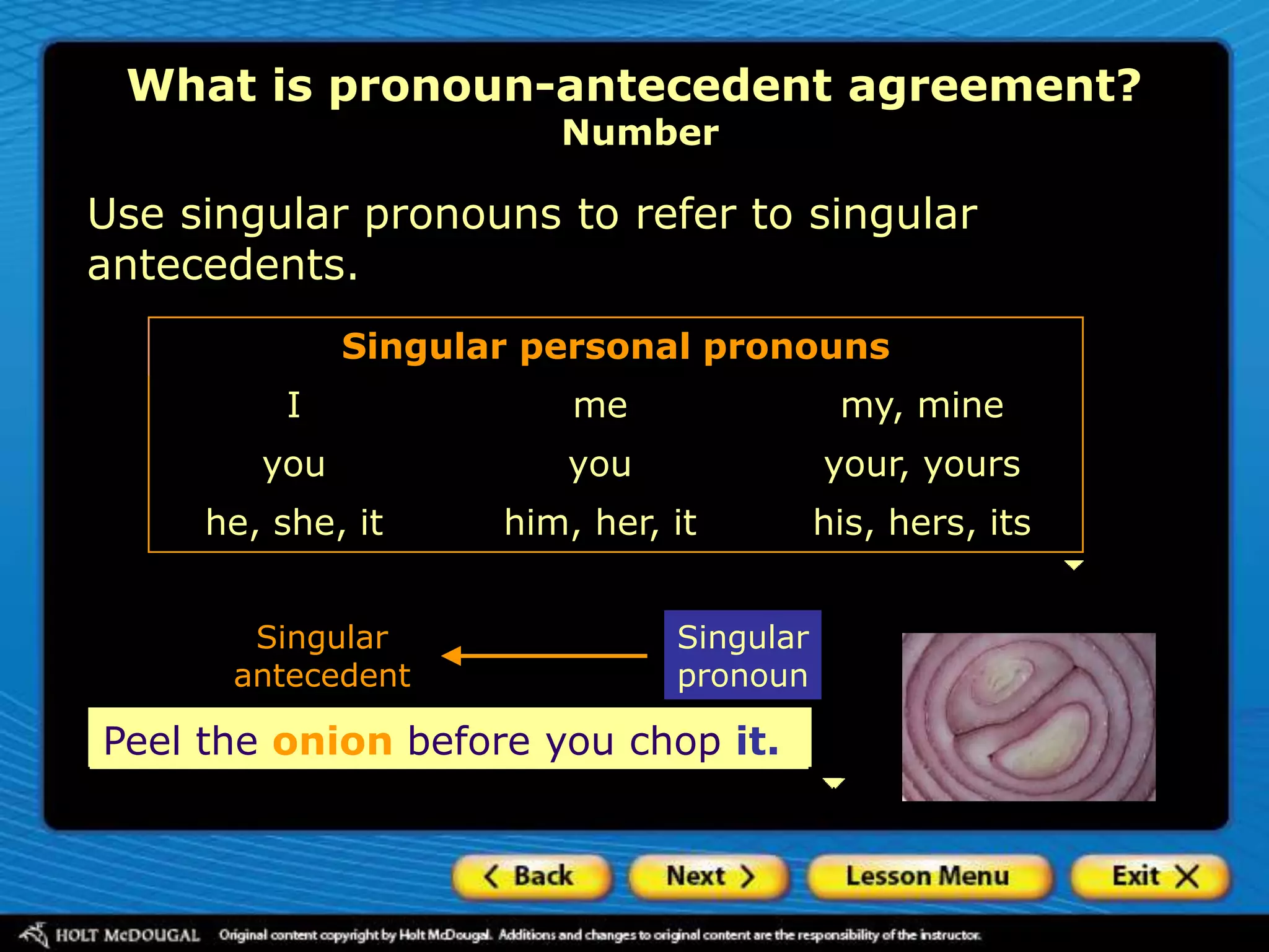 Pronoun antecedent agreement | PPSX